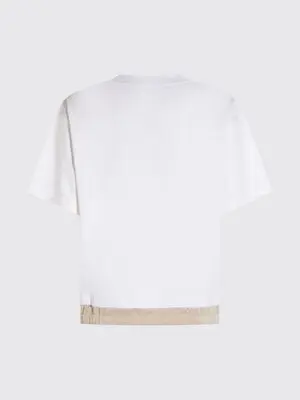 MOORER Cotton And Nylon T-shirt With Zip Pocket - White