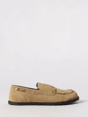 Moschino Suede Boat Loafers - Beige