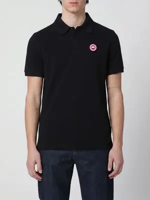 Canada Goose Logo Cotton Polo Shirt - Black