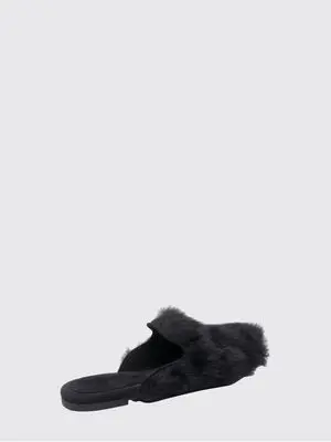 Dolce & Gabbana Shearling Slippers - Black