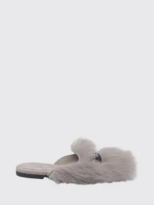 Dolce & Gabbana Shearling Slippers Grey