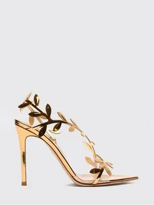 GIANVITO ROSSI Flavia Sandal In Laminated Patent Leather - Gold