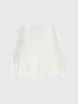 ROTATE BY BIRGER CHRISTENSEN Striped Cotton-blend Shorts With Side Zip Closure - White