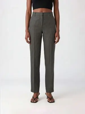 PT TORINO Mid-rise Skinny Chino Trousers In A Linen And Cotton Blend - Brown