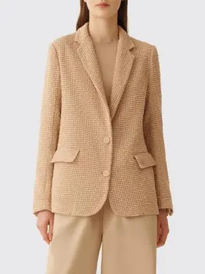 Fabiana Filippi Single Breasted Cotton Blend Blazer - Beige
