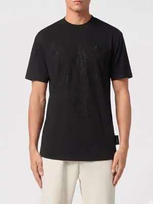 PLEIN SPORT Cotton T-shirt With Rhinestones - Black