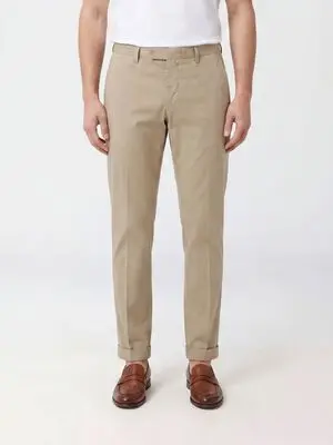 BRIGLIA 1949 Slim Fit Tailored Pants In A Cotton And Linen Blend - Nude