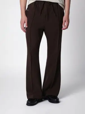 Needles Flared Stretch Technical Fabric Pants With Elasticated Waist - Brown