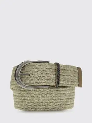 Brunello Cucinelli Woven Linen Blend Belt With Monile