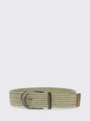 Brunello Cucinelli Woven Linen Blend Belt With Monile