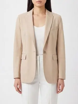 CIRCOLO 1901 Single-breasted Cropped Cotton Blazer With Lapels - Brown