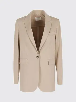 CIRCOLO 1901 Single-breasted Cropped Cotton Blazer With Lapels - Brown