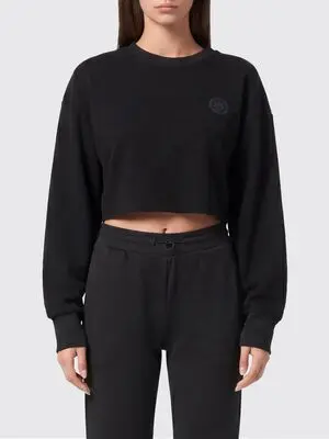 PLEIN SPORT Cotton Crop Sweatshirt With Logo - Black