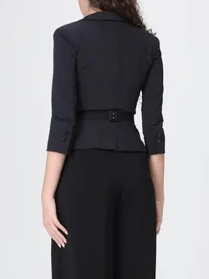 Elisabetta Franchi Double-breasted Blazer With Belt - Black