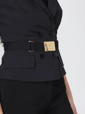 Elisabetta Franchi Double-breasted Blazer With Belt - Black