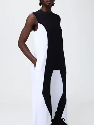 Moschino Sleeveless Crewneck Midi Dress With Graphic Print