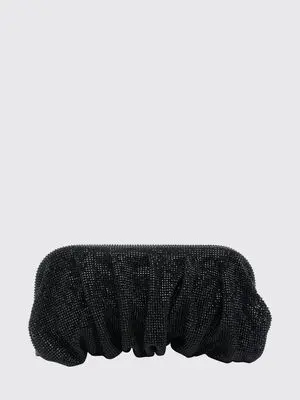 Benedetta Bruzziches Venus La Grande Draped Crystal Mesh Clutch - Black