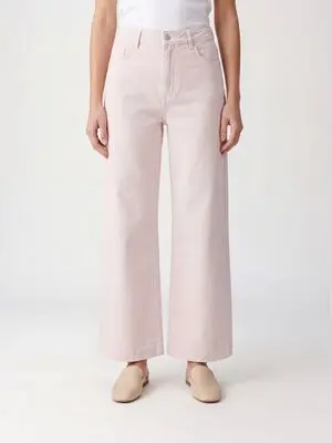 Paige Anessa High-waisted Straight Crop Jeans In Cotton Denim - Pink