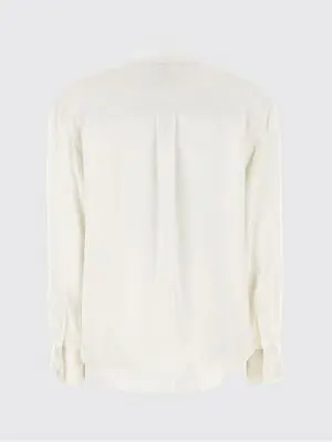 Calvin Klein Mandarin Collar Satin Shirt - Coffee