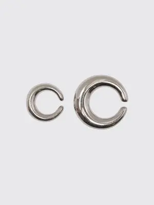 PANCONESI Set Of Two Minimalist Ear Cuffs In Chrome-plated Metal - Silver