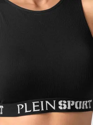 PLEIN SPORT Seamless Technical Stretch Crop Top - Black