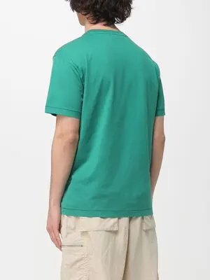 Stone Island Cotton T-shirt With Compass Logo Patch On The Chest - Grass Green