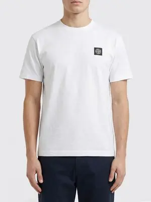 Stone Island Cotton T-shirt With Compass Logo Patch On The Chest White