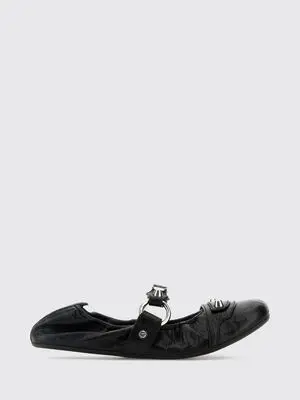 Balenciaga Lambskin Studded Ballet Flats - Black
