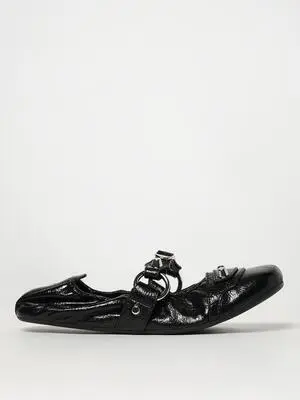 Balenciaga Lambskin Studded Ballet Flats - Black