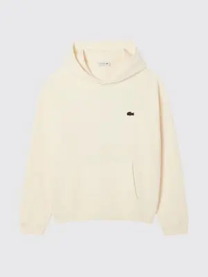 Lacoste Printed Cotton Hooded Sweatshirt - Beige