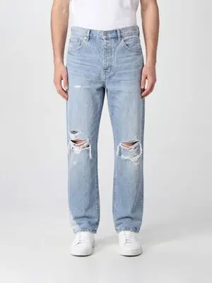 PURPLE BRAND Five-pocket Straight-fit Distressed Denim Jeans - Blue