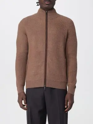 XC Ribbed Zip-up Jumper - Brown