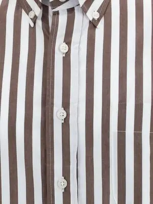 SEBAGO Striped Cotton Slim Fit Shirt With Button-down Collar