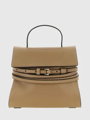 Moschino Tie Me Leather Bag Beige