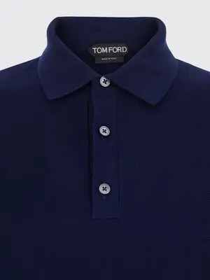 TOM FORD Knit Polo Shirt - Blue