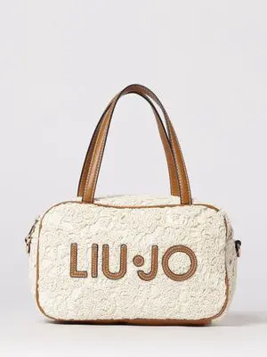 Liu Jo Lace Bag With Applied Logo - Beige