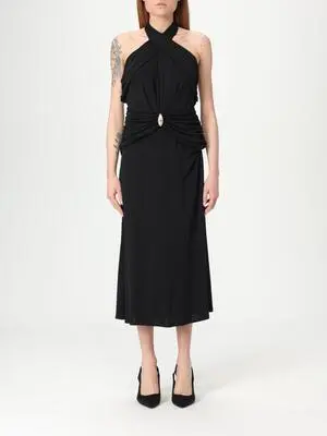Elisabetta Franchi Halterneck Gathered Midi Dress