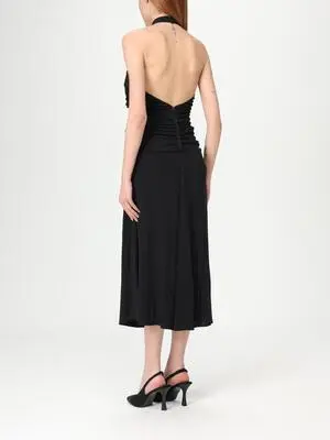 Elisabetta Franchi Halterneck Gathered Midi Dress