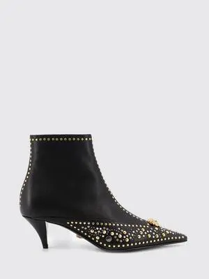Versace Studded Ankle Boots With Medusa Detail