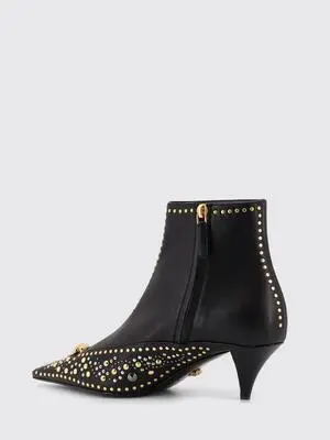 Versace Studded Ankle Boots With Medusa Detail
