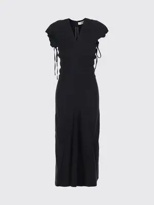 TELA Corinna V-neck Linen-blend Midi Sheath Dress
