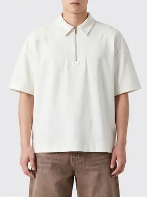 TATRAS Short-sleeved Cotton Polo Shirt With Zip Closure And Dropped Shoulders - White