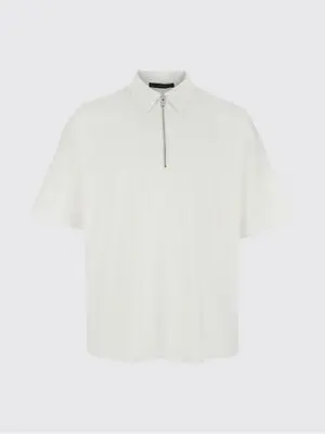 TATRAS Short-sleeved Cotton Polo Shirt With Zip Closure And Dropped Shoulders - White