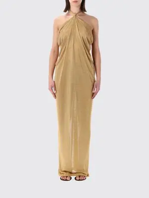 Alberta Ferretti Lurex Halterneck Maxi Dress