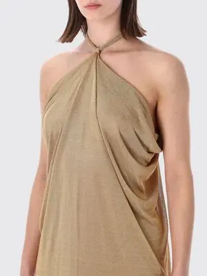 Alberta Ferretti Lurex Halterneck Maxi Dress