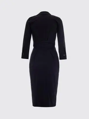 Elisabetta Franchi Stretch Cotton Midi Dress - Black