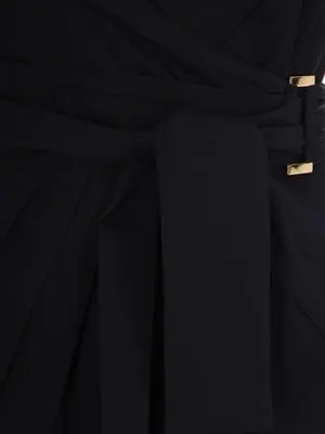 Elisabetta Franchi Stretch Cotton Midi Dress - Black