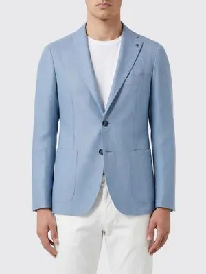 Tagliatore Single Breasted Virgin Wool Blend Blazer - Blue