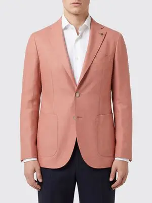 Tagliatore Single Breasted Virgin Wool Blend Blazer - Peach