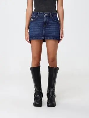 DIESEL® Slim Fit Five-pocket Denim Mini Skirt - Blue
